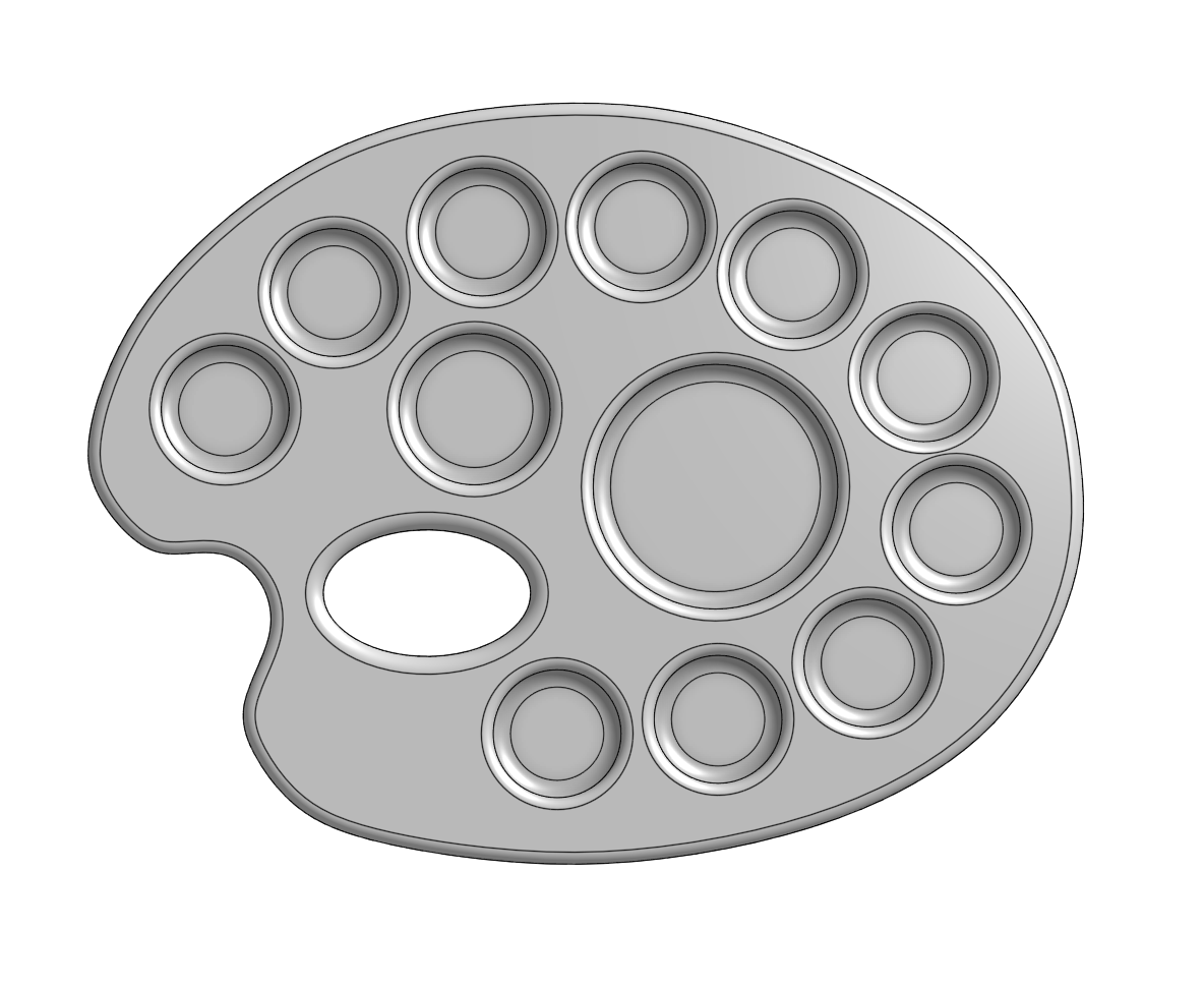 Paint Pallette by mikethewagon | Download free STL model | Printables.com