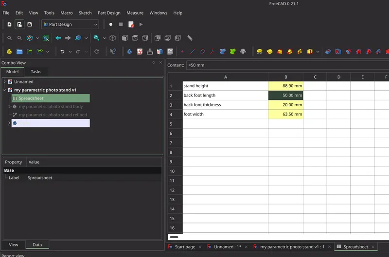 Parametric Photo Stand (FreeCAD) by filamentfan | Download free STL ...