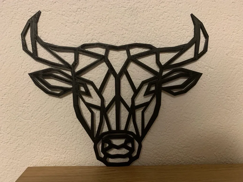 Bull Head low poly Wallart by jet_maker | Download free STL model ...