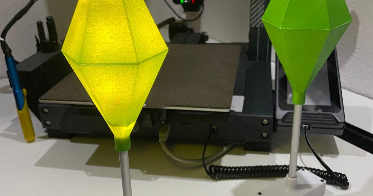 The SIMS Crystal Lamp with optional Battery Box by Phlipinator | Download free STL model ...