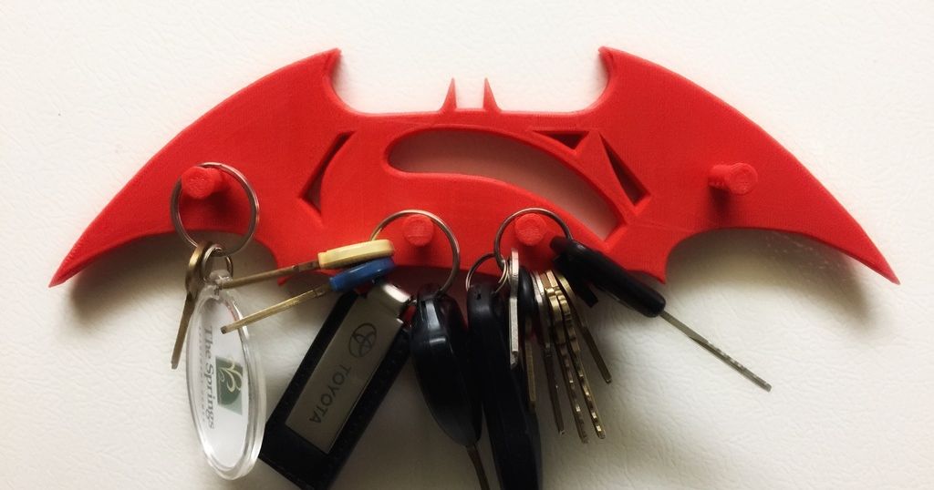 Batman Vs Superman Key Holder by TJT2007 | Download free STL model ...