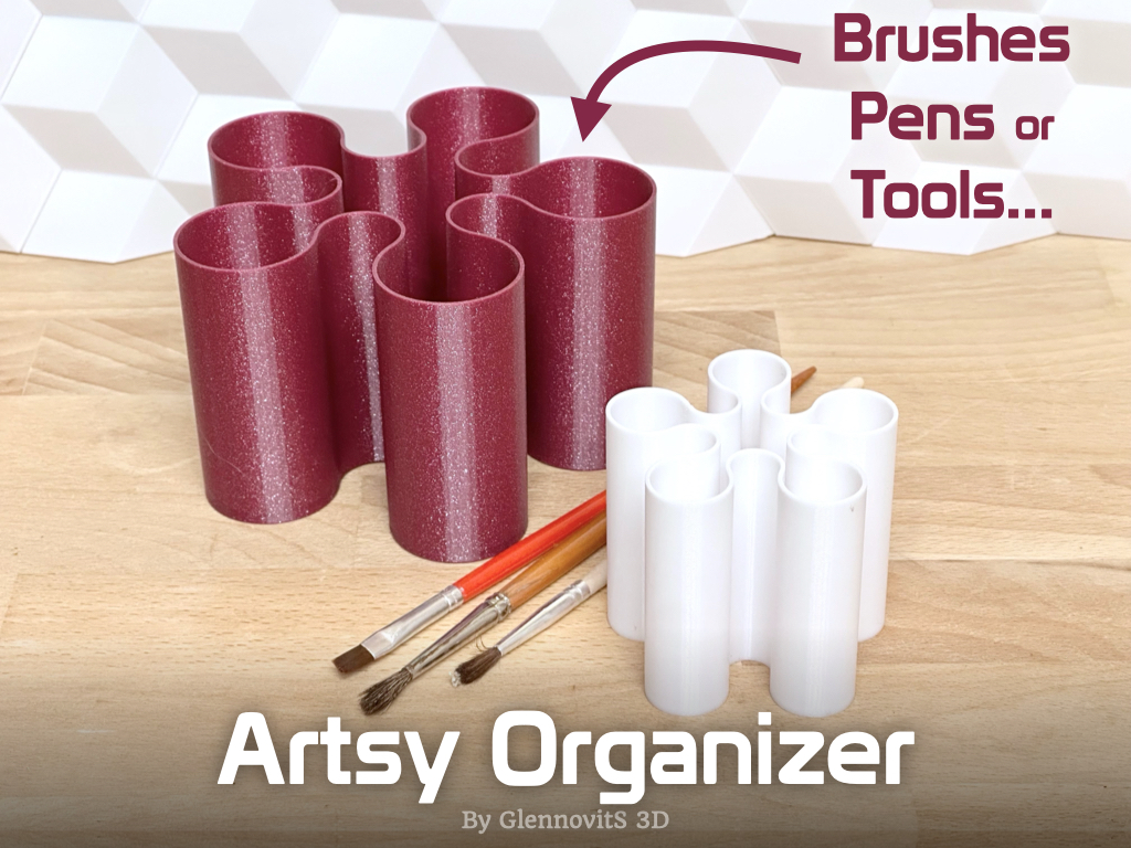 Artsy Organizer (Brush, pen or tool desktop stand) by GlennovitS 3D ...