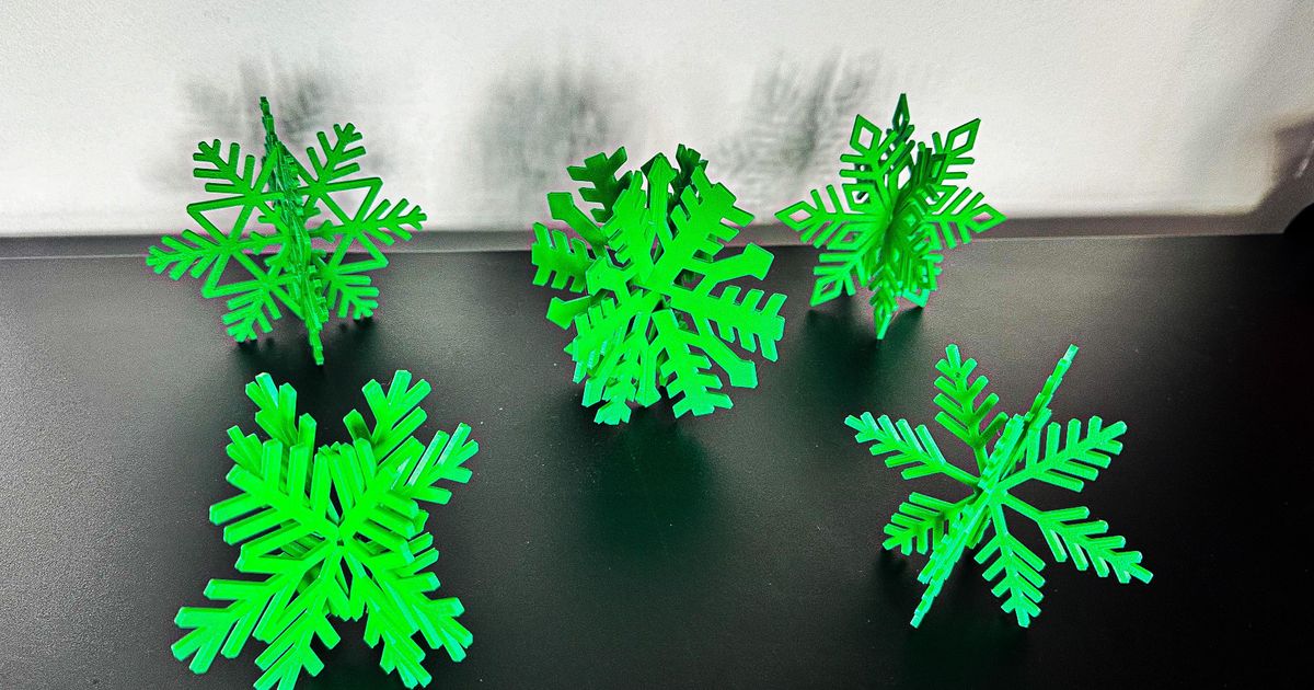 3D Snowflakes 5 pack SET by Black Glovz | Download free STL model ...