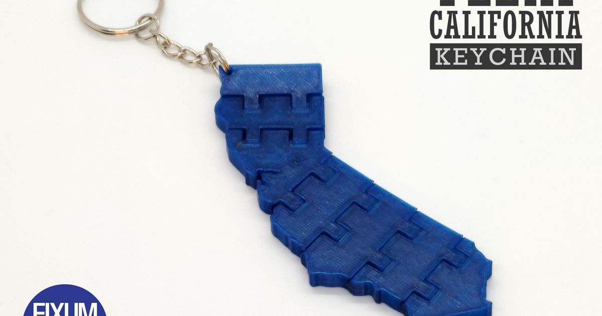 Flexi California Fidget Keychain by fixumdude | Printables Store