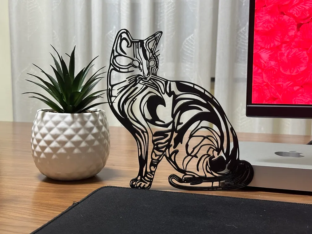 Wireframe Cat Sculpture by 3DPrintable | Download free STL model ...