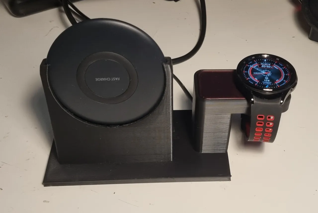 Wireless charging stand for phone and watch by THop3D | Download free ...