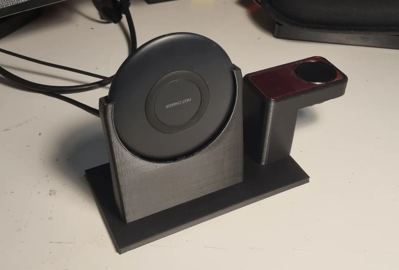 Wireless charging stand for phone and watch by THop3D | Download free ...