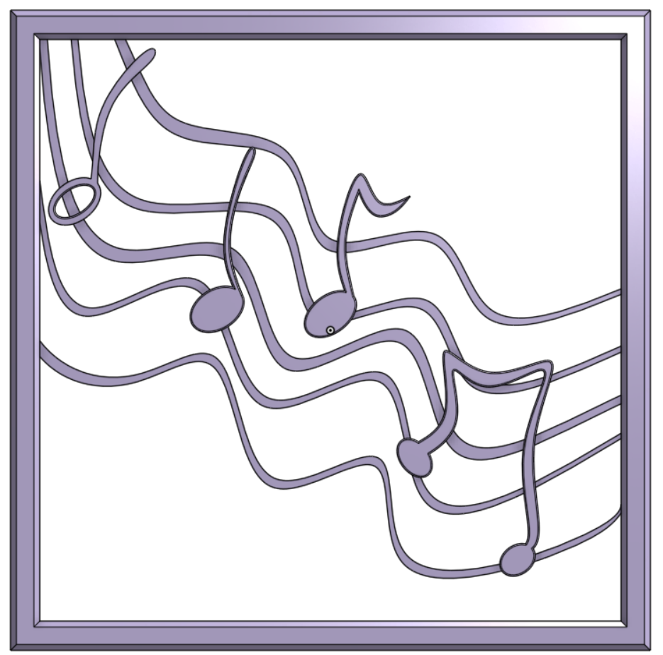 Music Staff Picture Frame by Monkeyface112 | Download free STL model ...