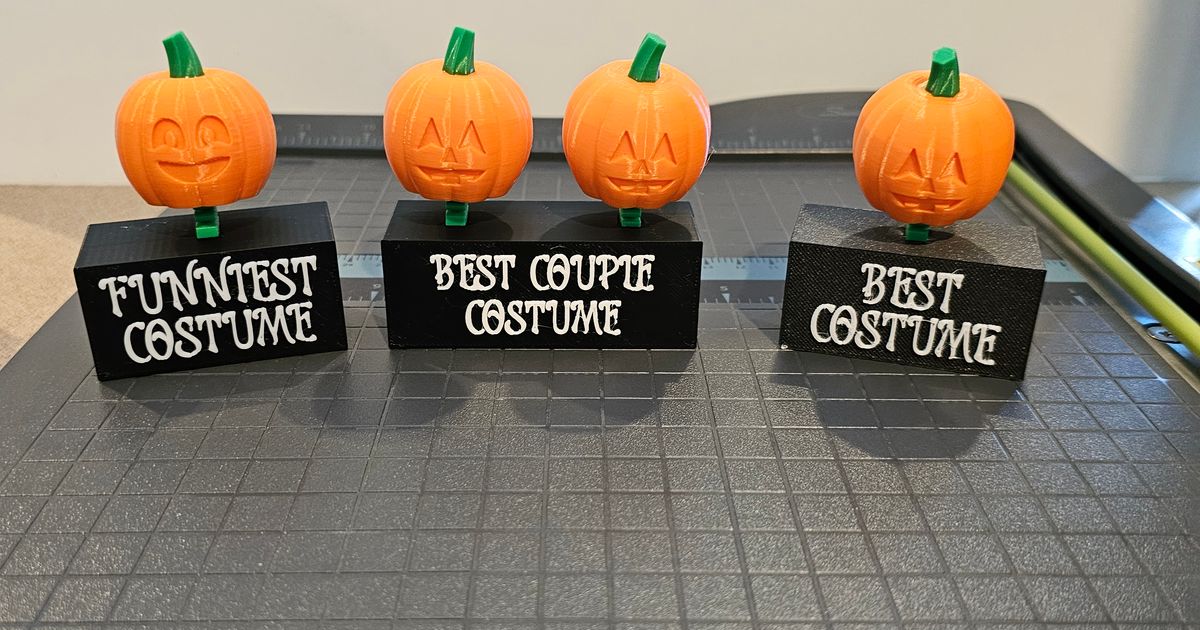 Holloween Trophy bases for Bobblehead Jack-o'-lanterns by 3DPrinty by ...