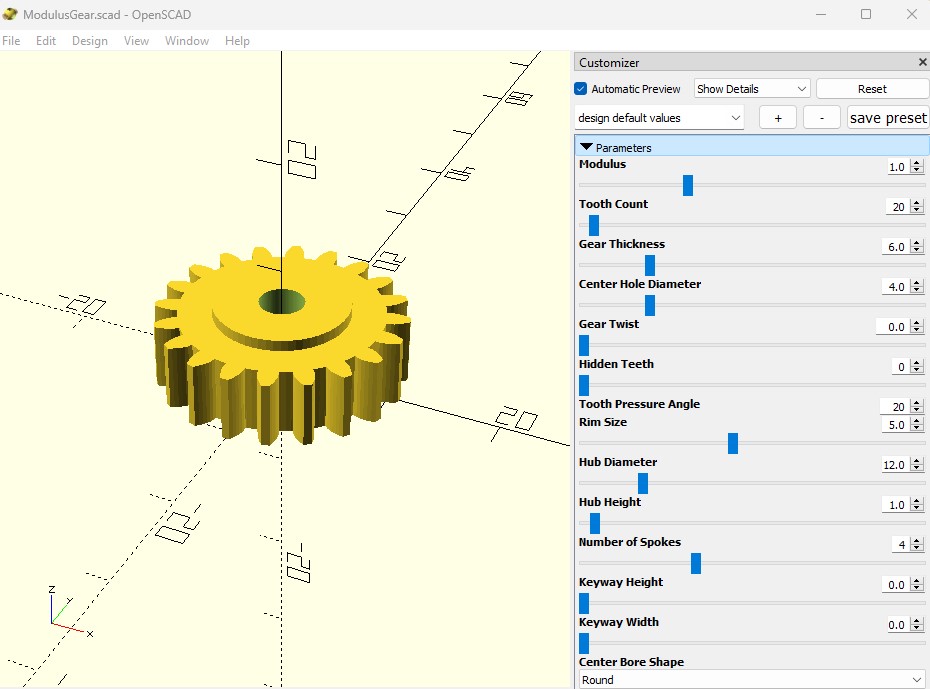 Modulus Gear Customizer (Remix, minor corrections) by David Kiefer ...