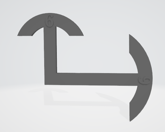 Rangeruler for tabletop with a 6 and a 9 Inch side / Range angle da ...