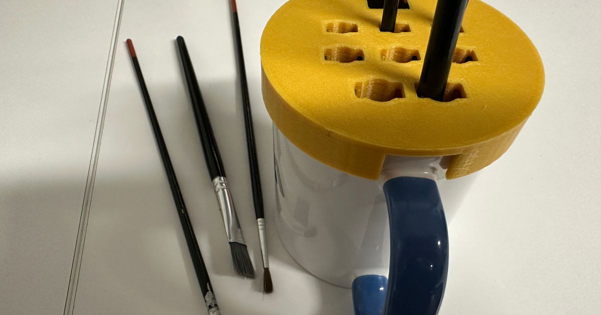 Small Mug-top Paintbrush Holder by Ememell | Download free STL model ...