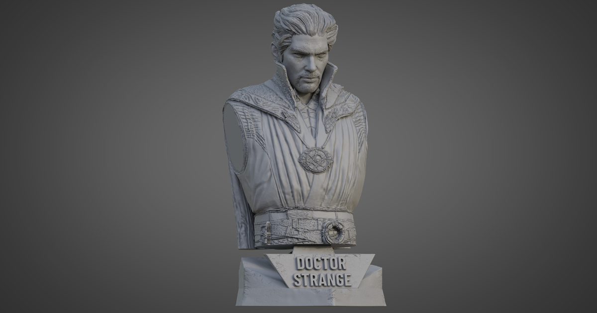 DOCTOR STRANGE ULTRA-DETAILED SUPPORT-FREE BUST 3D MODEL by ...