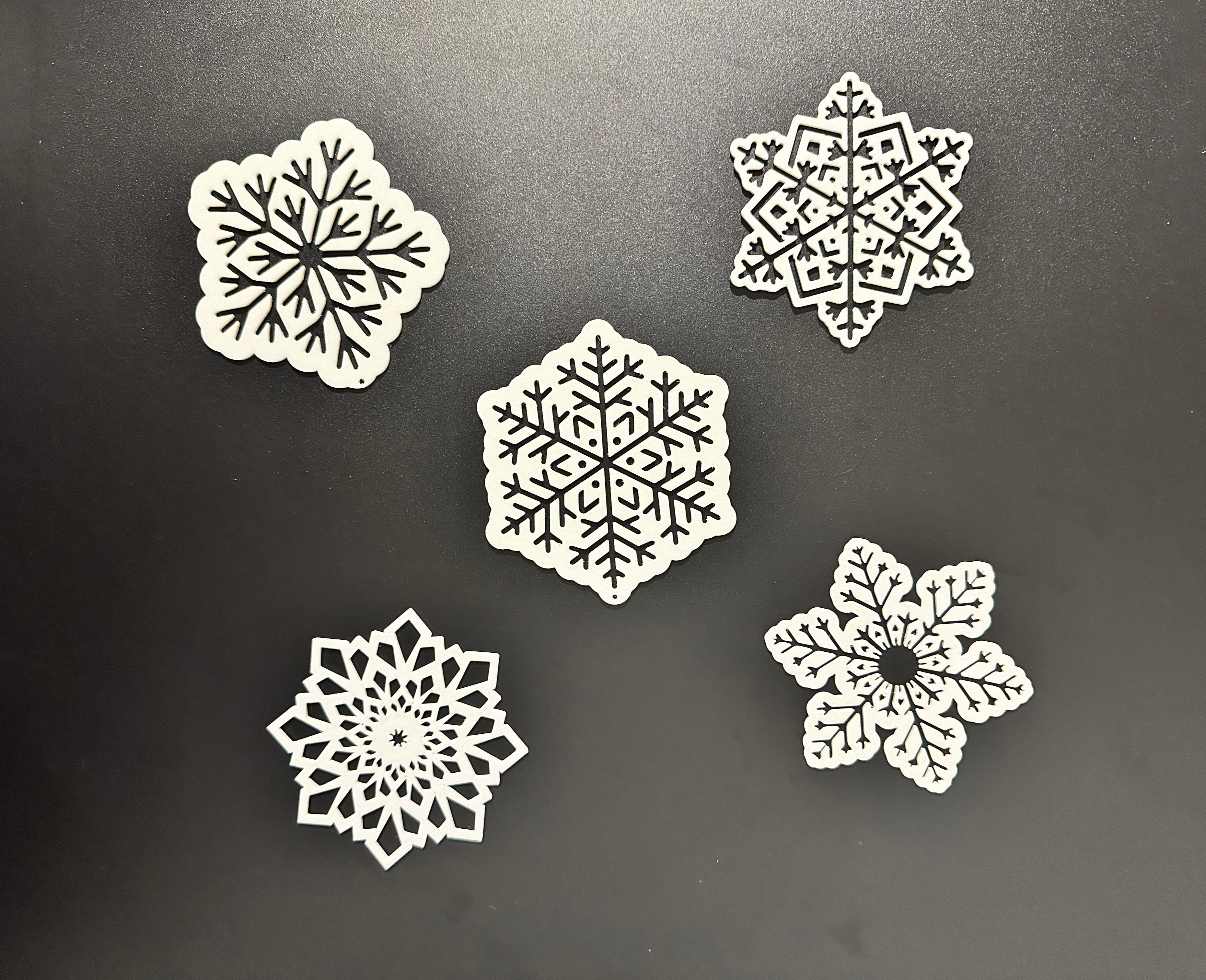 Flat Snowflake 5 Pack by Black Glovz | Download free STL model ...