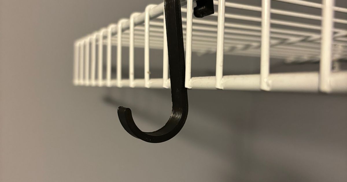 Hat Hook for Wire Shelf by NoonOnFridayDesigns | Download free STL ...