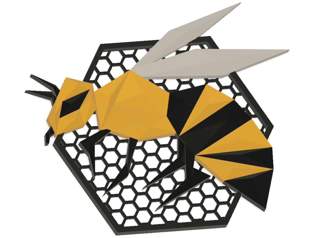 Bee in Honeycomb 3D Wallart // Biene in Honigwabe 3D Wandkunst by Allpa ...