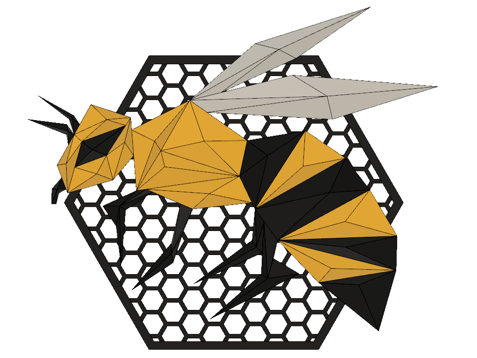Bee in Honeycomb 3D Wallart // Biene in Honigwabe 3D Wandkunst by Allpa ...