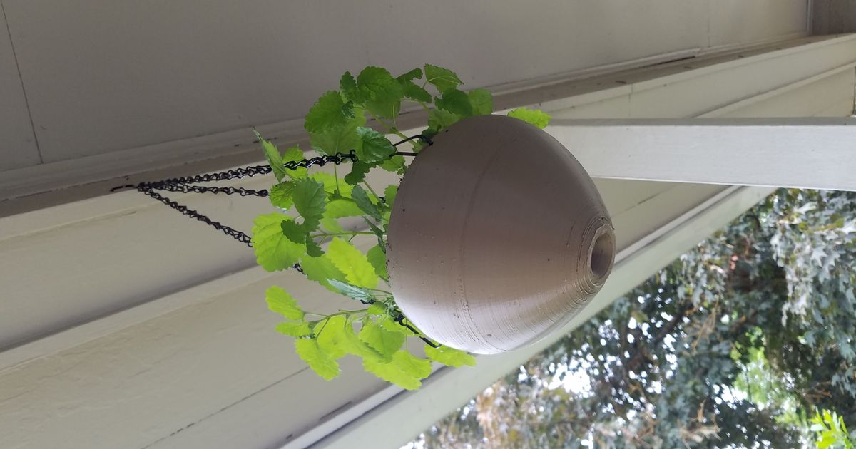 Hanging pot with reservoir by shermluge | Download free STL model ...