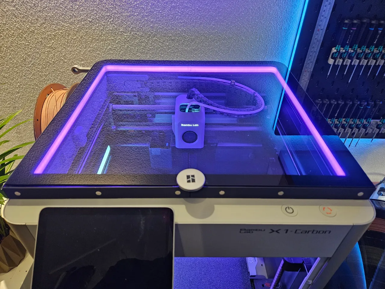 Bambu Lab X1C LED riser with diffusor and gridfinity storage! by ...