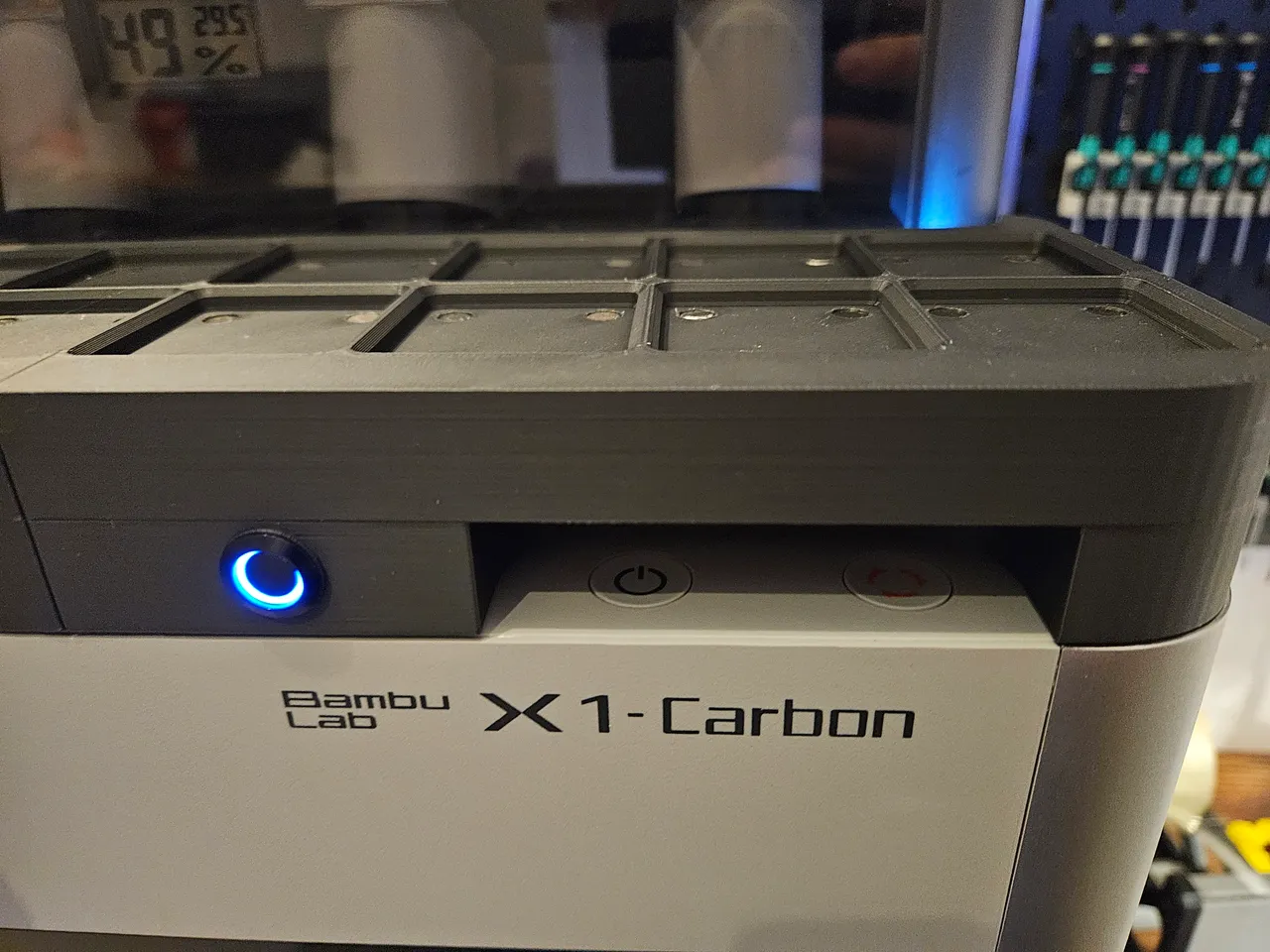 Bambu Lab X1C LED riser with diffusor and gridfinity storage! by ...