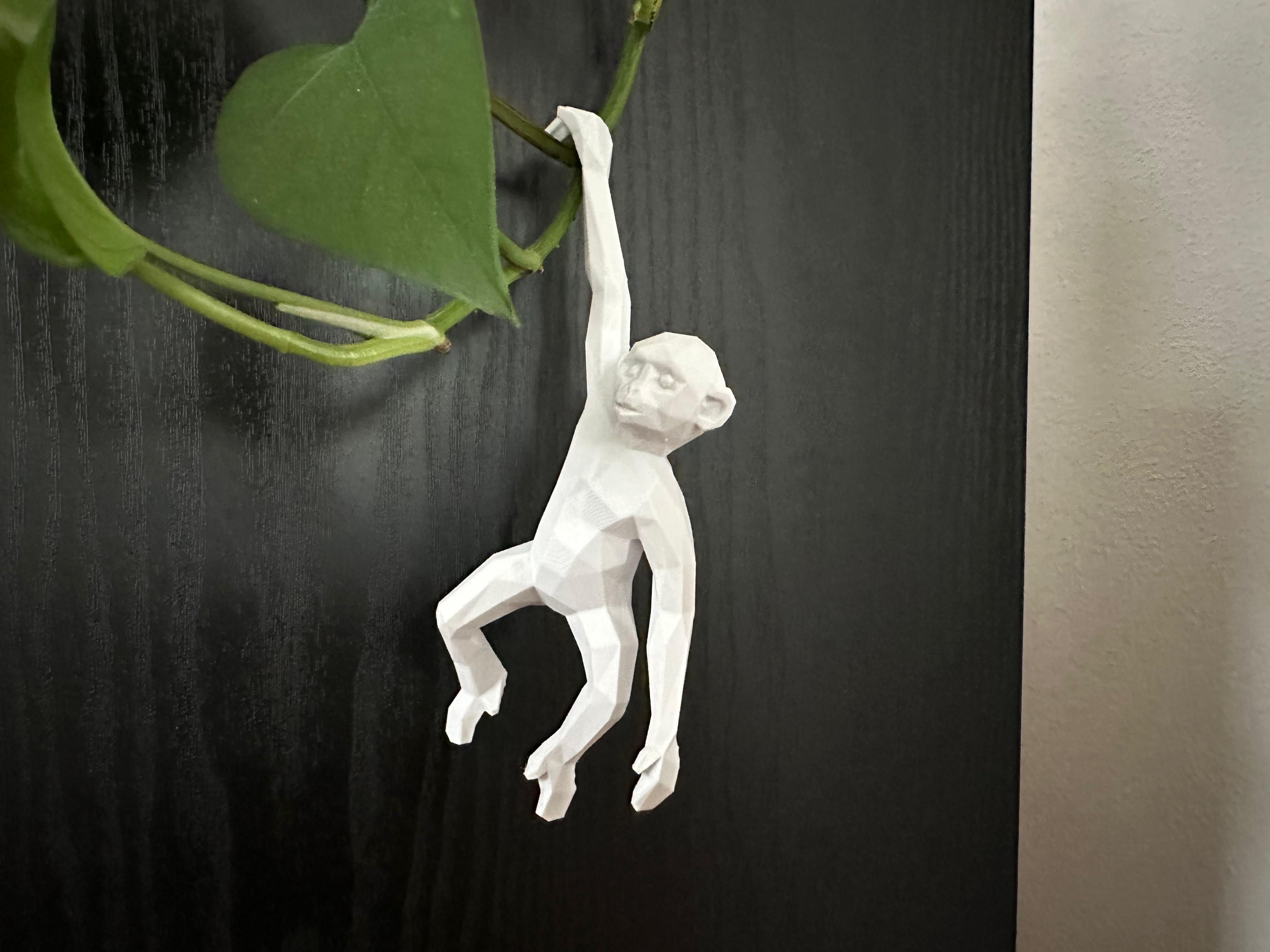Cute Low Poly Hanging Monkey by Matthias L | Download free STL model ...