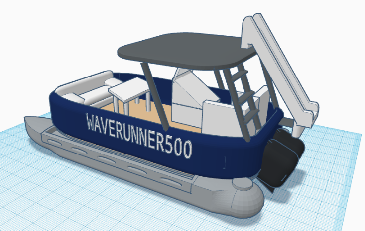 Pontoon Boat (with slide!) by Hkillebrew | Download free STL model ...