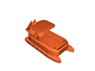 Pontoon Boat (with slide!) by Hkillebrew | Download free STL model ...