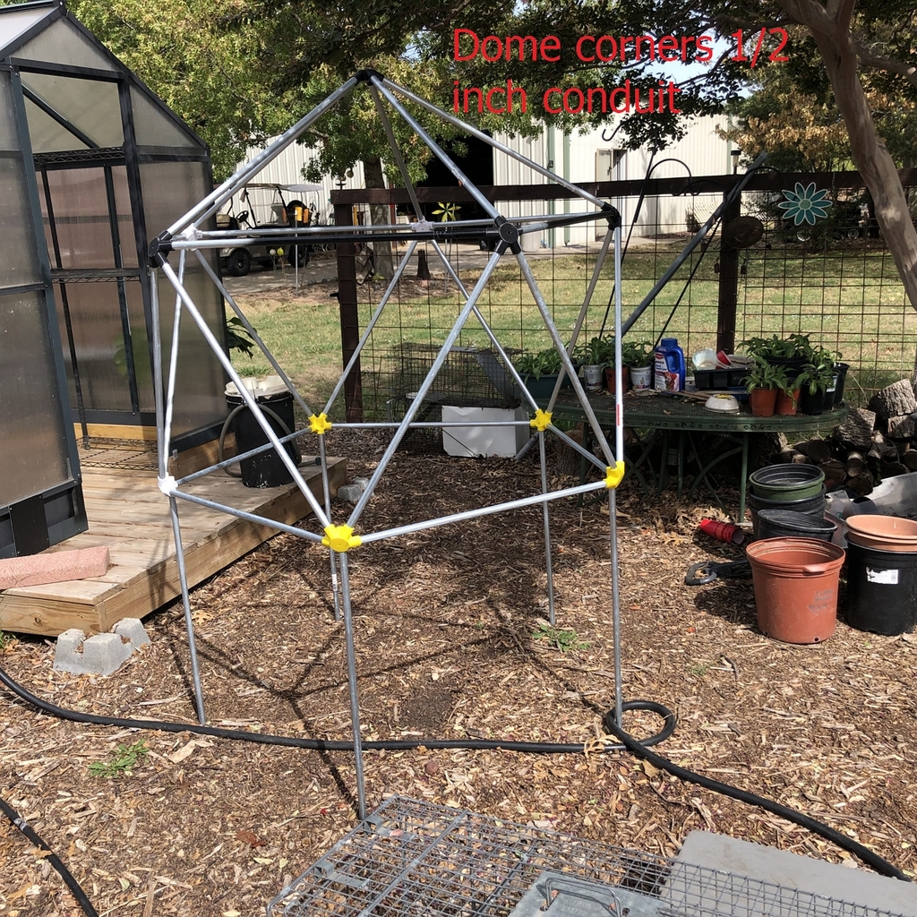 Godesic Dome Corners for 1/2 " conduit by Gordyt47 | Download free STL ...