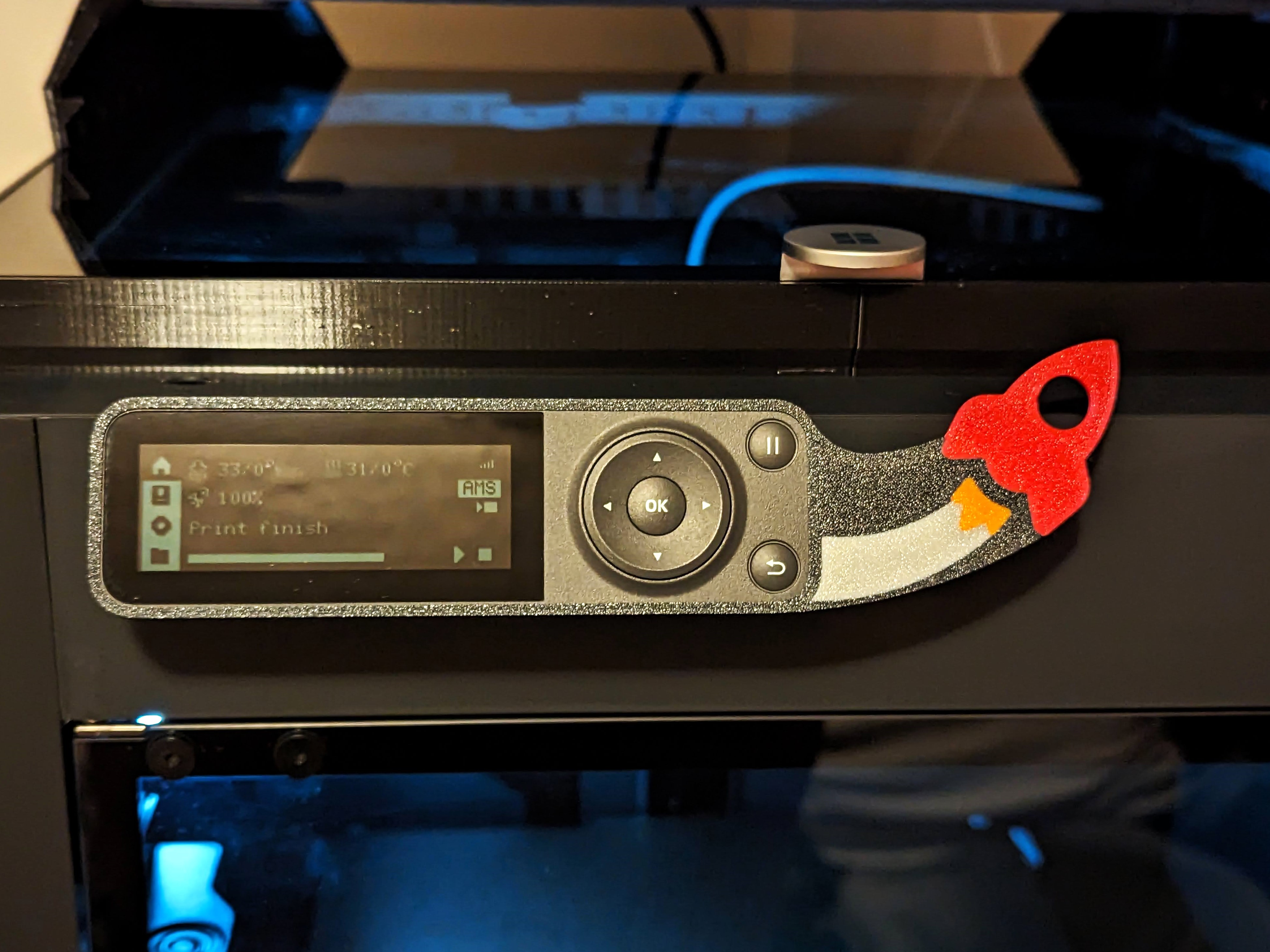 Rocket Screen Bezel for Bambu Lab P1P and P1S by Ken Mills | Download ...
