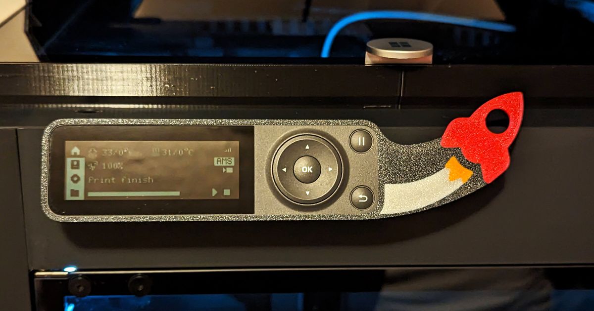 Rocket Screen Bezel for Bambu Lab P1P and P1S by Ken Mills | Download ...