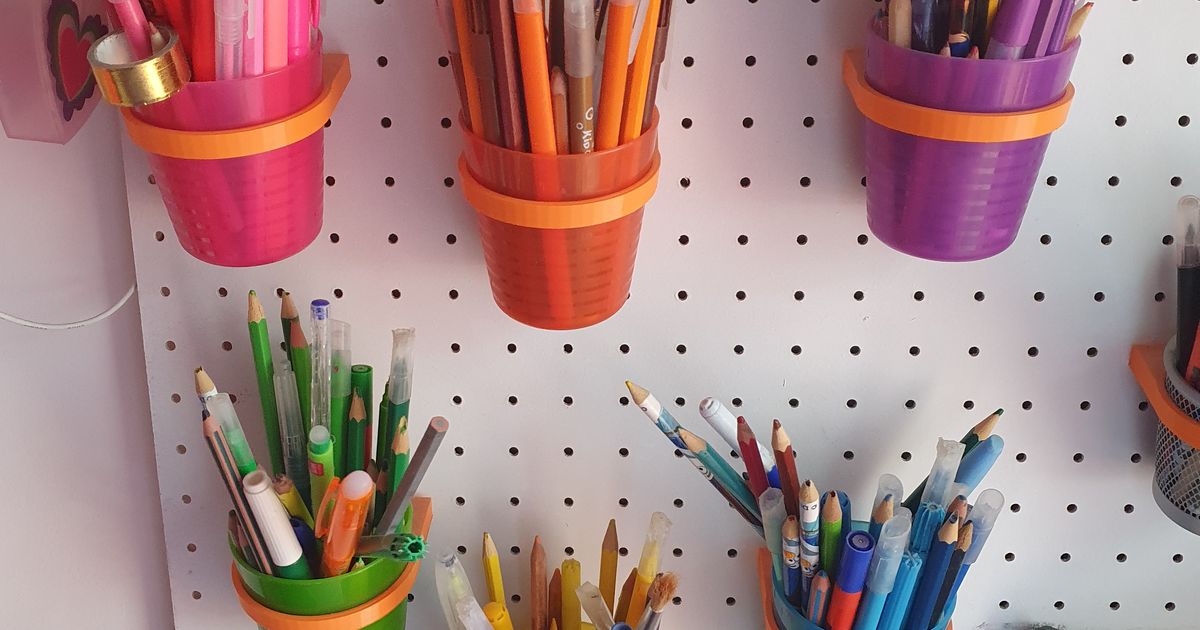 Pegboard pencil cup holder by Tania Costa | Download free STL model ...