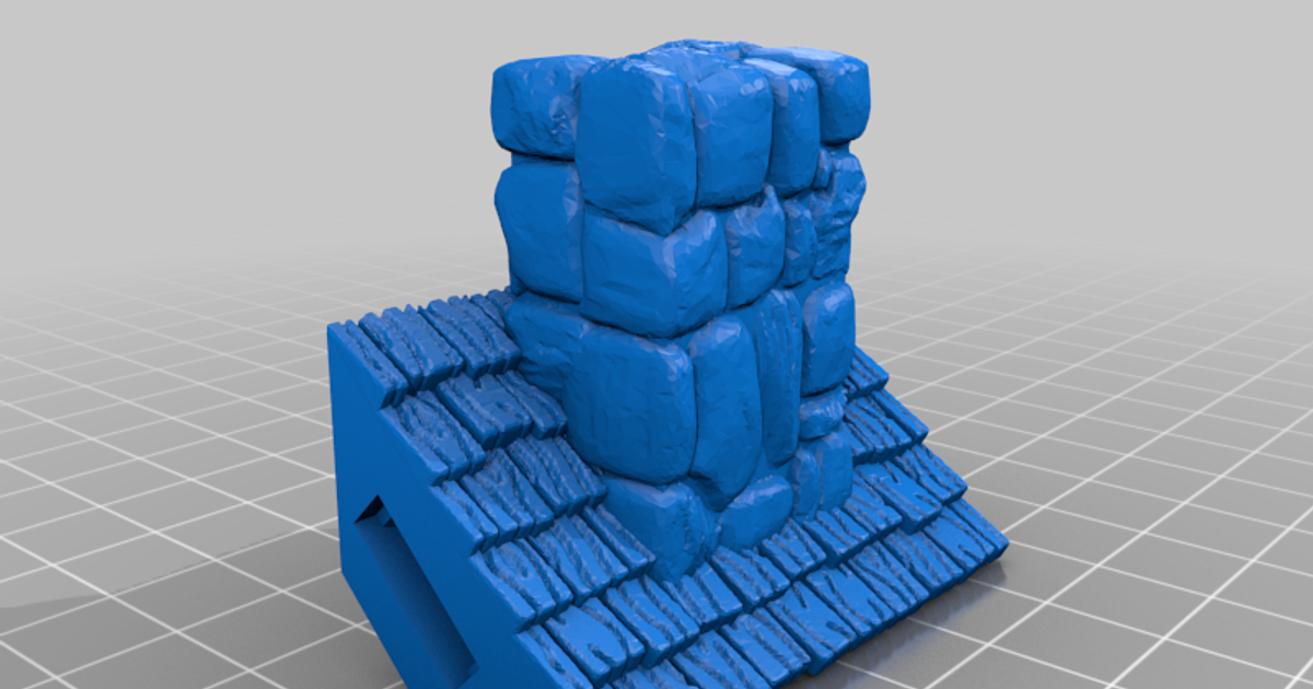 OpenForge 2.0 Roof 2x1.0 with Chimney by manolito | Download free STL ...