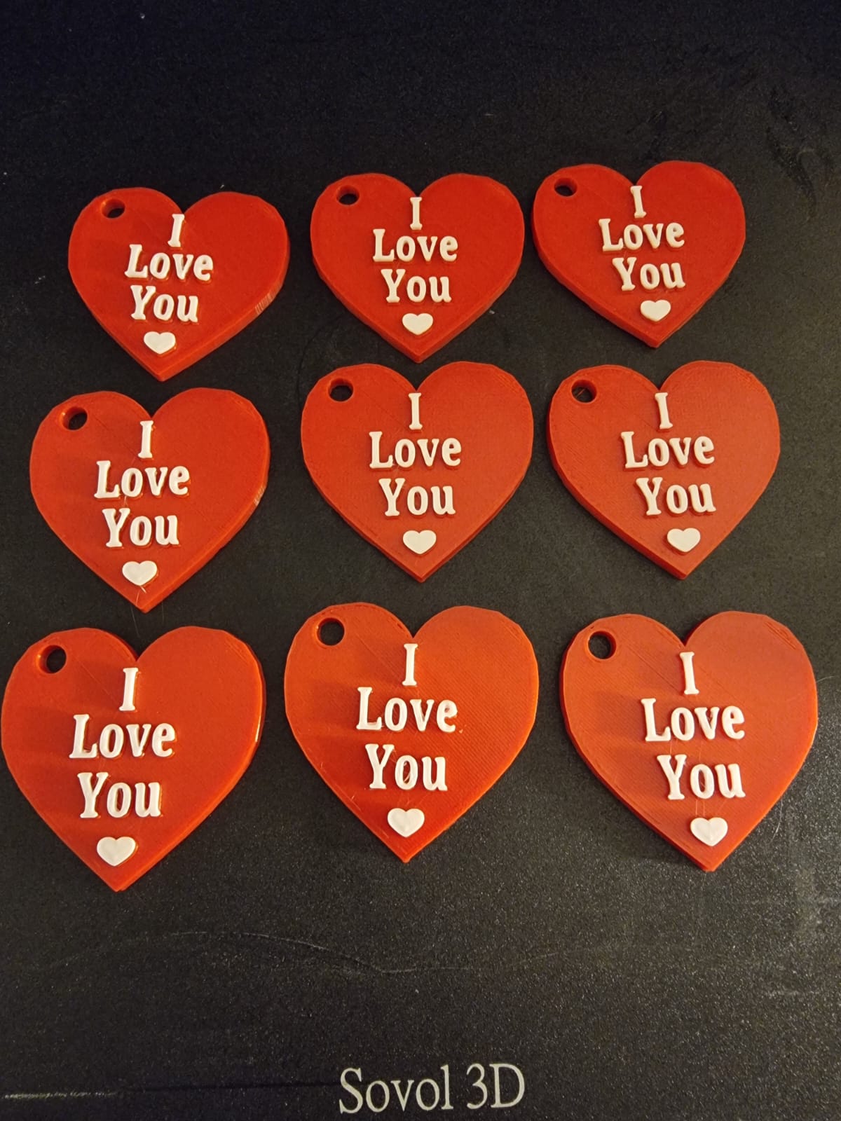 I love you Heart keyrings by 3d printing by jammychap | Download free ...