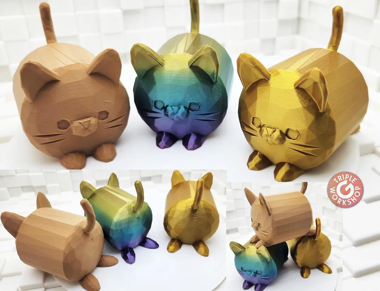 Low Poly Neko Cat =^._.^= No Supports by Triple G Workshop | Download free STL model ...