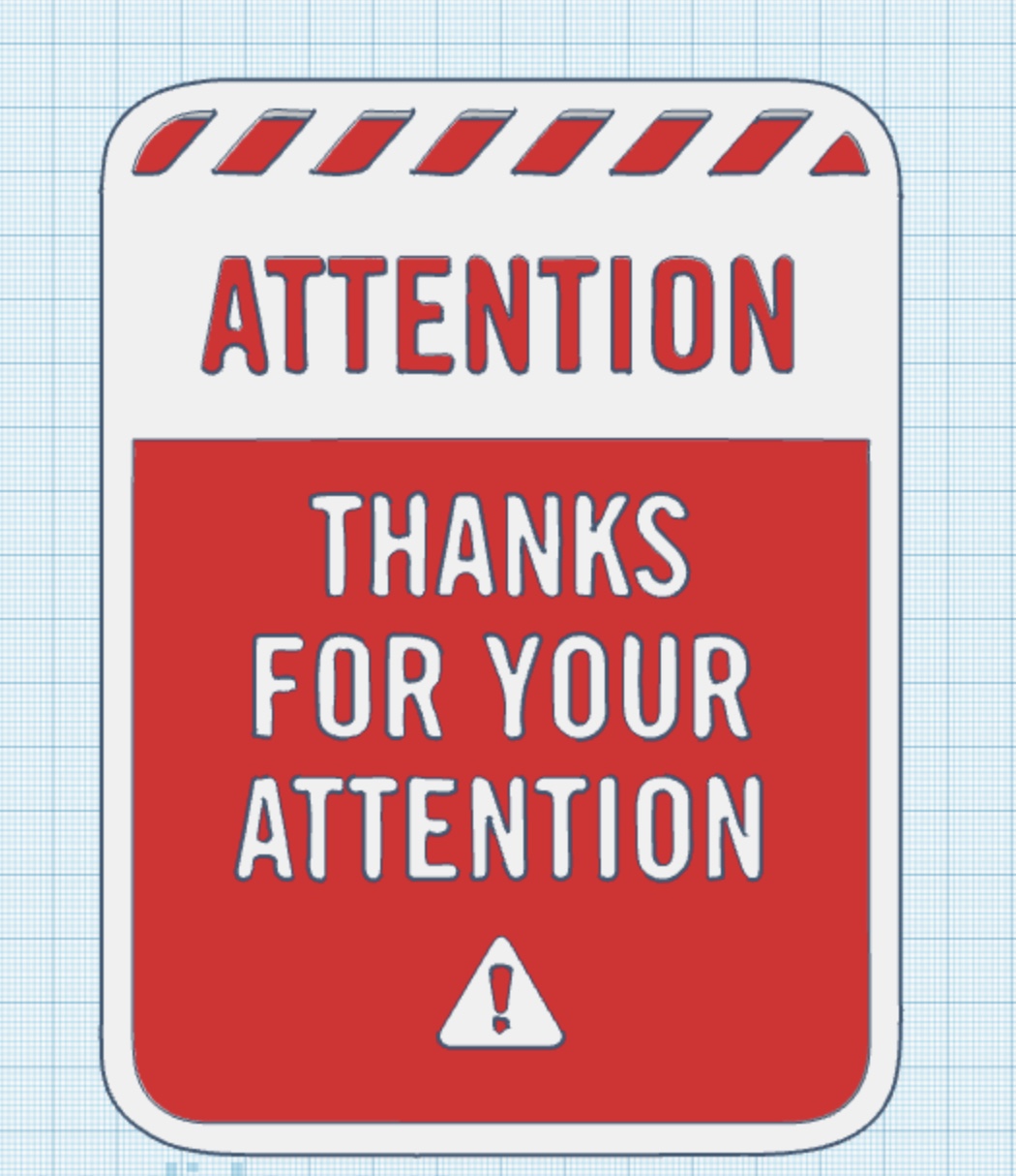 Thanks for attention by Luther | Download free STL model | Printables.com