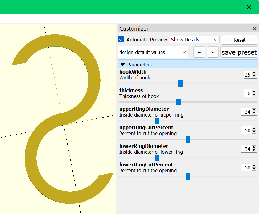 S Hook Generator (OpenSCAD) by SteveS42 | Download free STL model ...