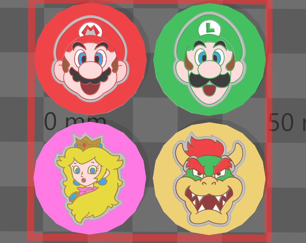 Mario Connect 4 Chips by ReadyShootAim | Download free STL model ...