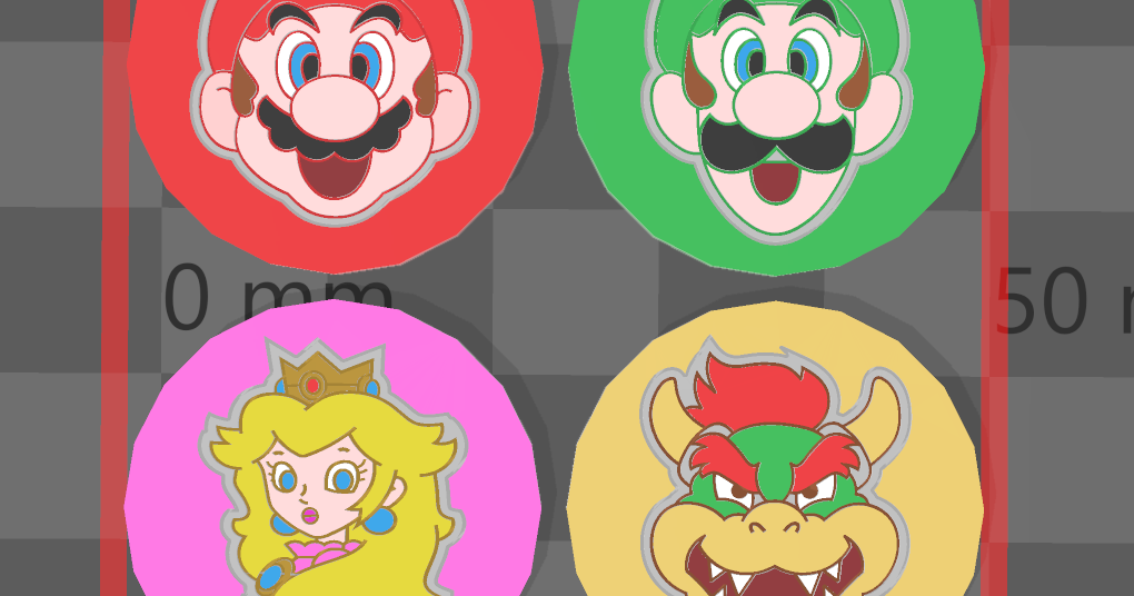 Mario Connect 4 Chips by ReadyShootAim | Download free STL model ...