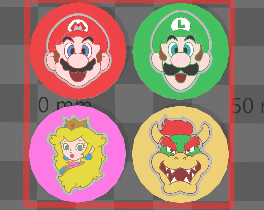 Mario Connect 4 Chips by ReadyShootAim | Download free STL model ...