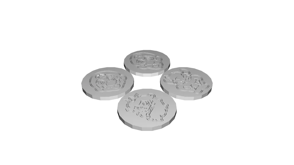 Mario Connect 4 Chips by ReadyShootAim | Download free STL model ...