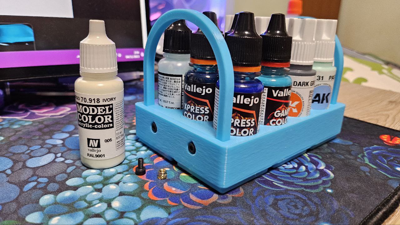 Vallejo/AK paint holder+basket [3x4 Gridfinity module] by drkztan ...