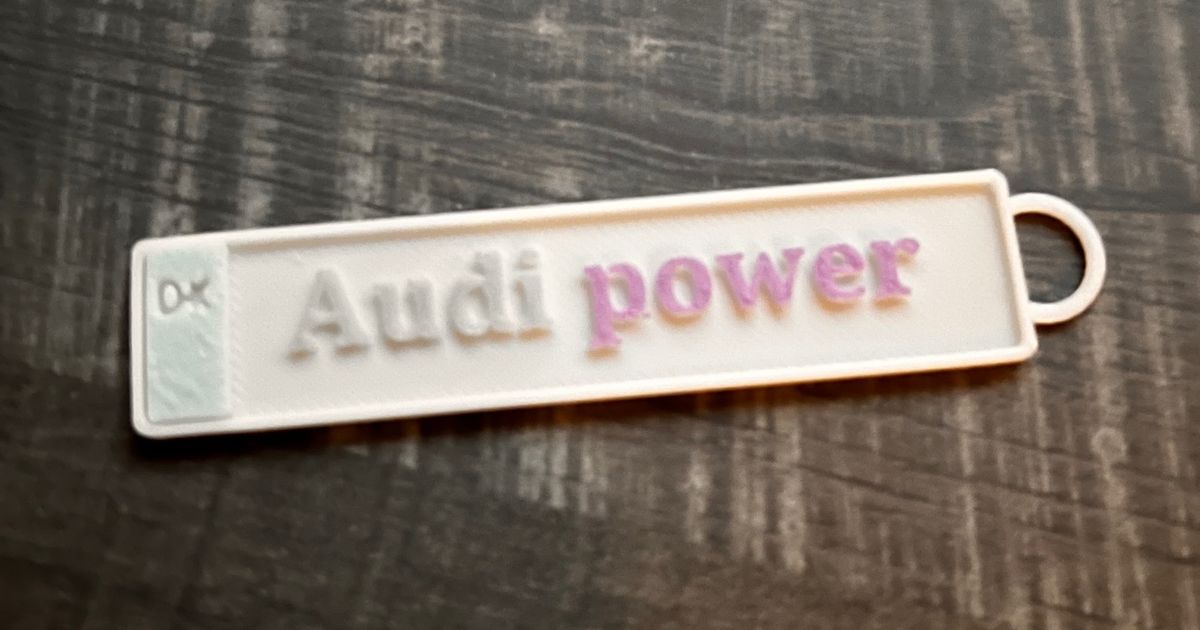 Audi power numberplate keychain by Dinozzo | Download free STL model ...
