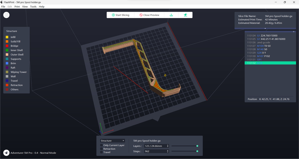 Flashforge Adventurer 5M pro side spool holder + toolbox by Medelis3D ...