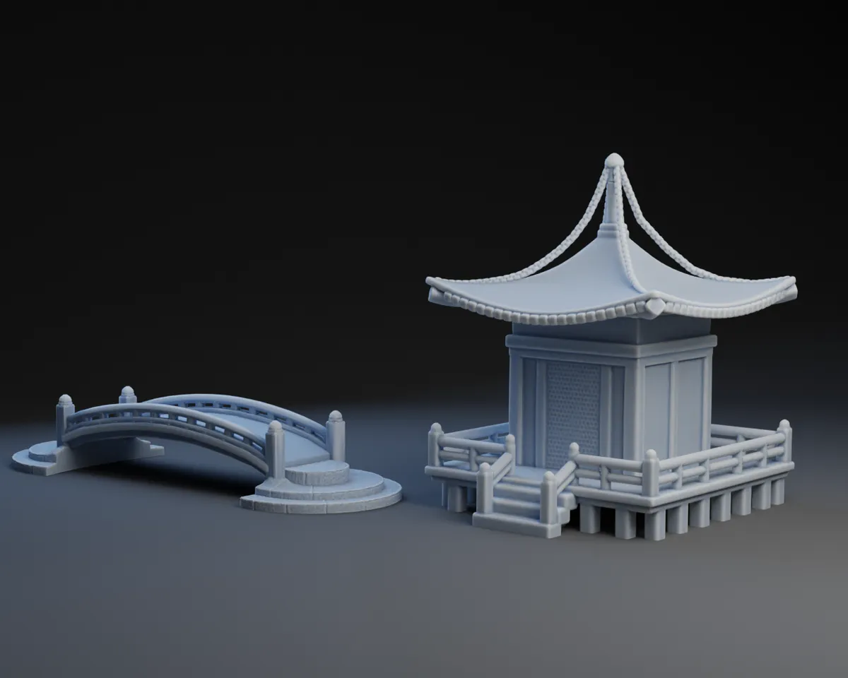 Zen Bridge and Temple by Peter Farell | Download free STL model ...