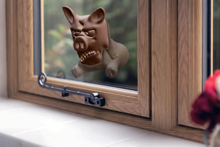 Angry Pig - Window Decoration by Medelis3D | Download free STL model ...