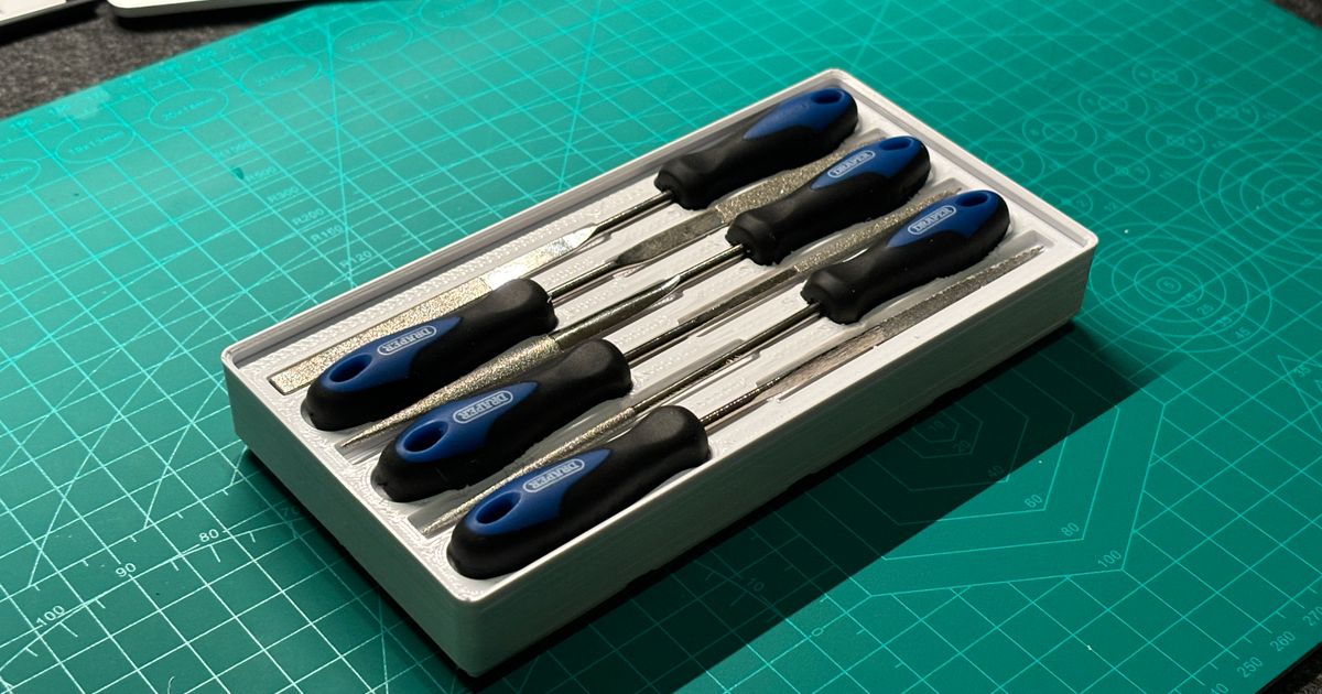 Needle File Set Holder Gridfinity 4x2 - Draper 6 Piece Diamond by samywamy10 | Download free STL ...
