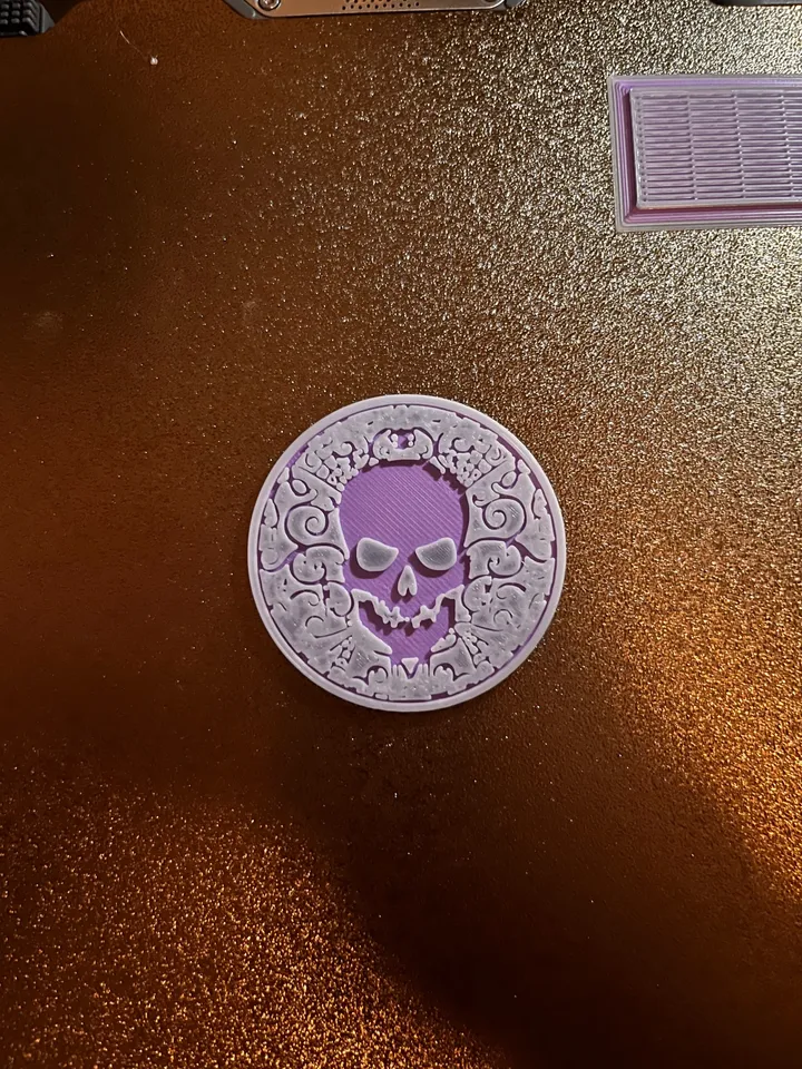Skull Halloween coin by Dinozzo | Download free STL model | Printables.com