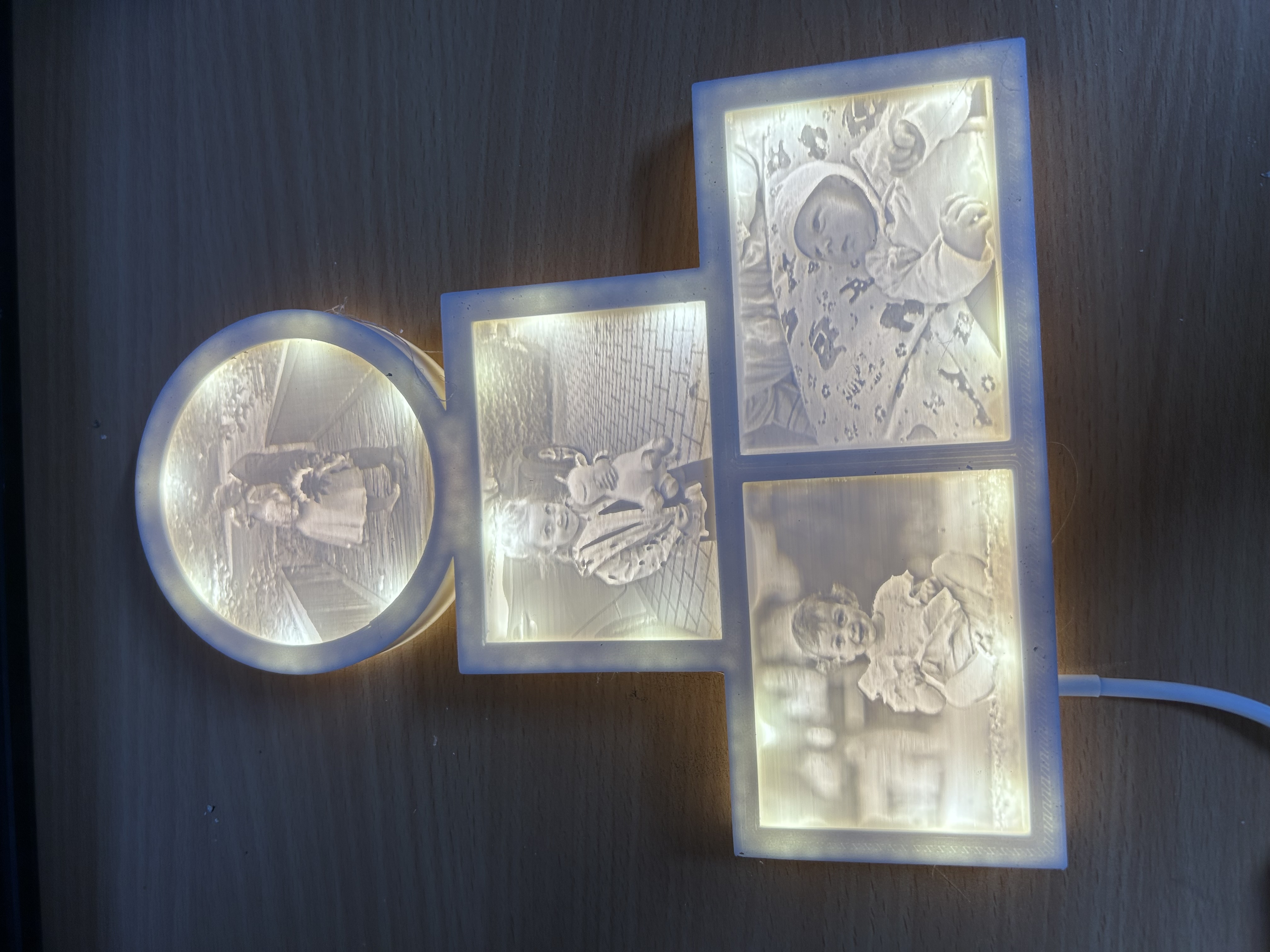 Lithophane Bilderrahmen für 4 Bilder Wandaufhängung by Oliver B ...