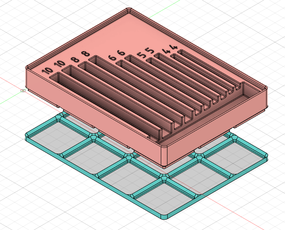 Print in Place Box Remix and Gridfinity storage for Concrete Drill Bits from 4mm to 10mm ...