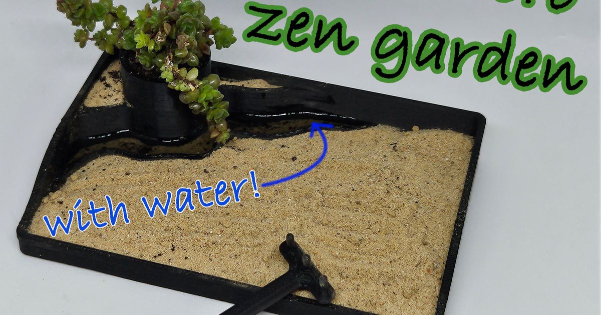 Micro Zen Garden with River and Planter por danshti | Descargar modelo ...